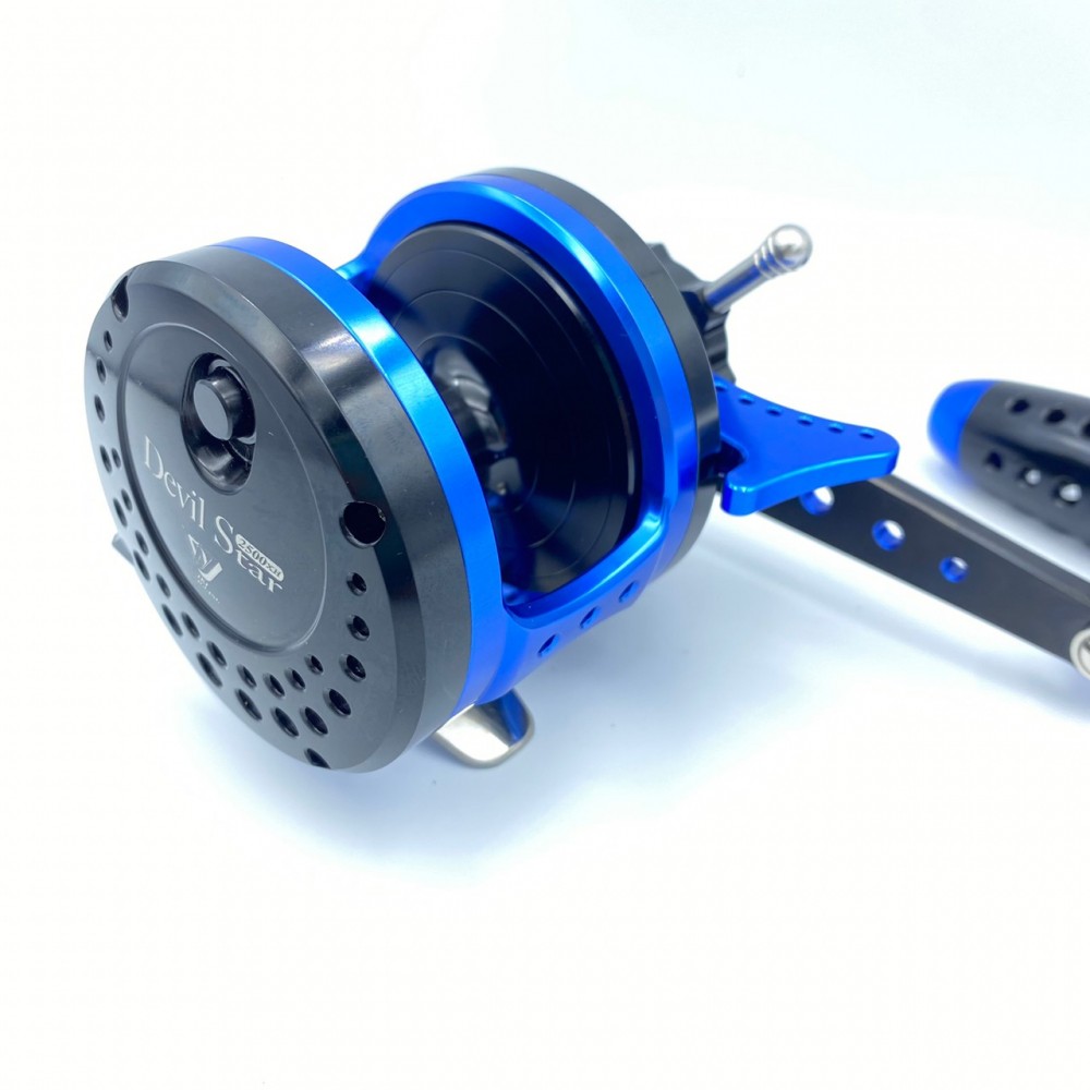 JM WIKI DEVIL STAR Twin-Drag Reel with Long Arm + Titanium Turbo Knob